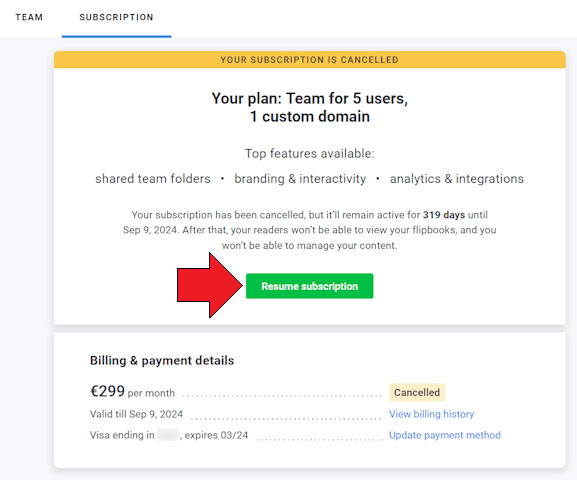How can I cancel/reactivate my subscription? | FlippingBook